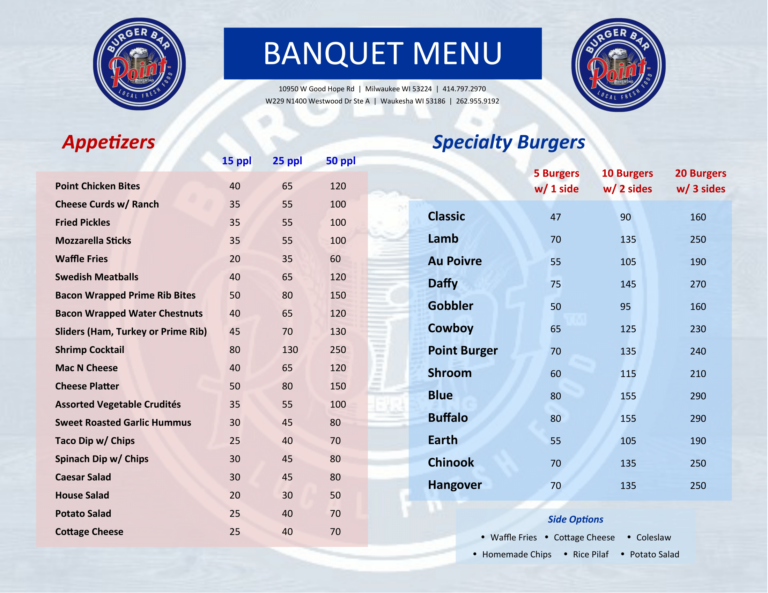 PBB Banquet Menu-1 - Point Burger Bar